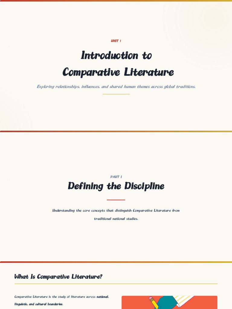 Introduction to Comparative Literature | PDF | Traditions | Linguistics