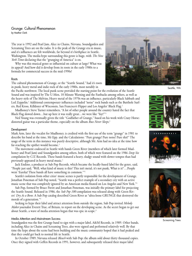 Grunge. Cultural Phenomenon | PDF | Grunge | Nirvana (Band)