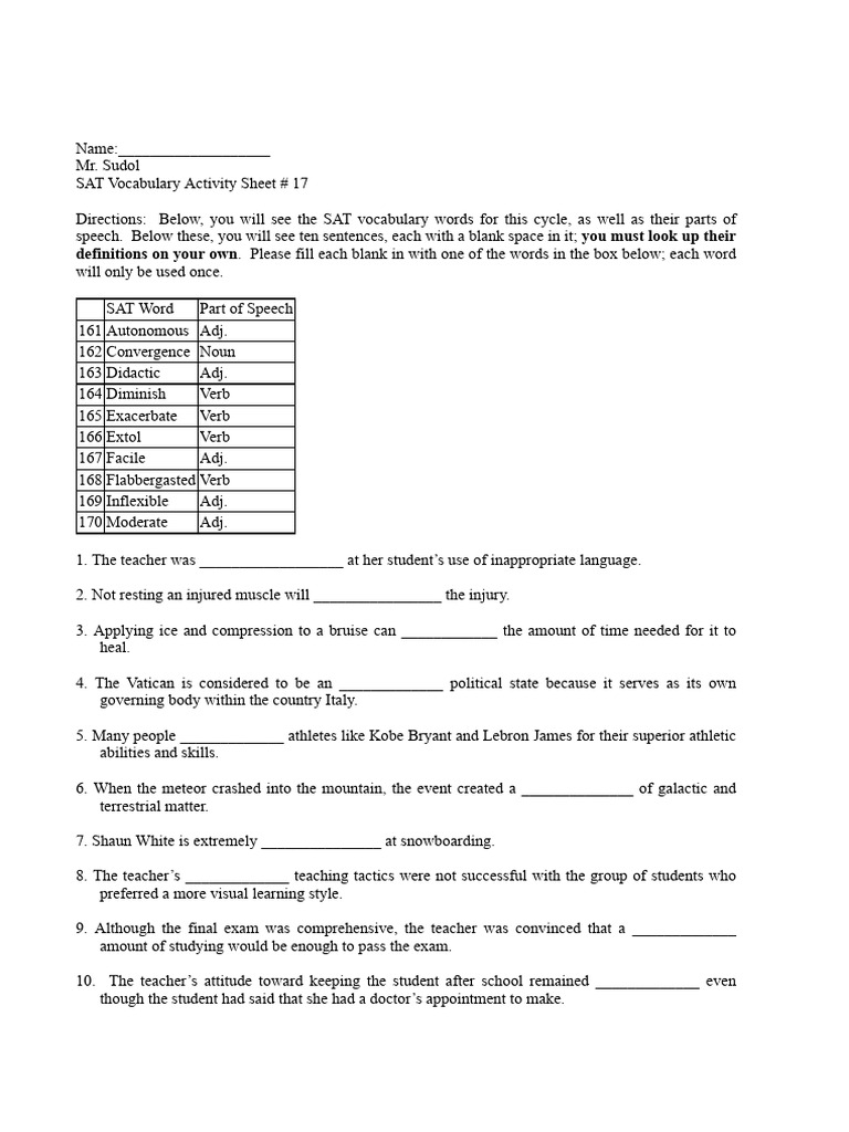 SAT Word List 17 | PDF