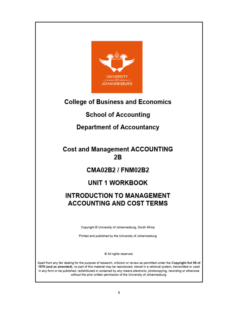 Management Accounting Workbook Overview | PDF | Management Accounting ...
