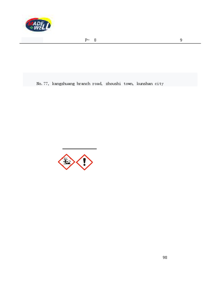 Epoxy Primer EP-288 Safety Data Sheet | PDF | Toxicity | Hazards