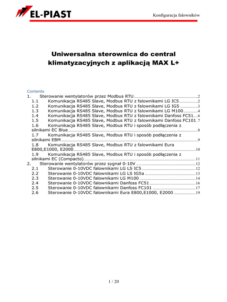 Microsoft Word - PL DTR MAX Falowniki | PDF
