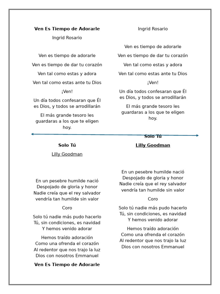 Ven Es Tiempo de Adorarle | PDF