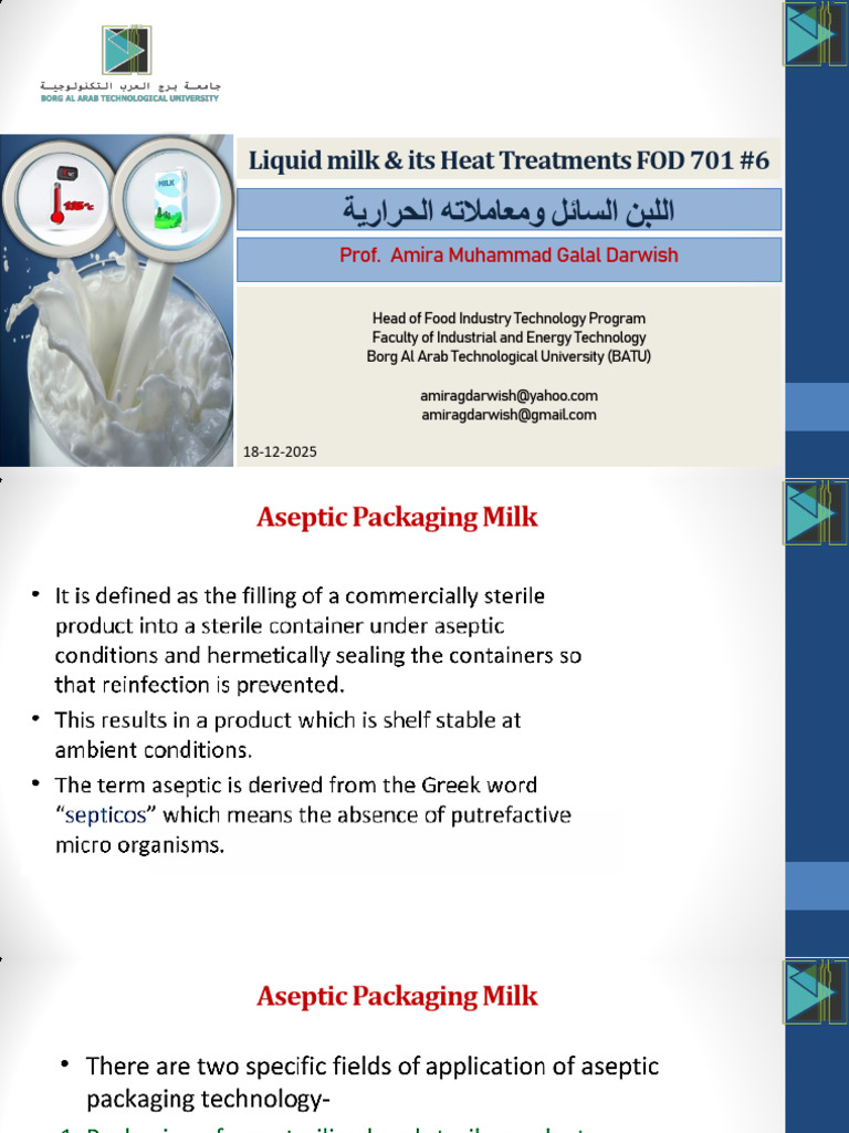 Amira Darwish- Liquid Milk & Its Heat Treatments#6 | PDF