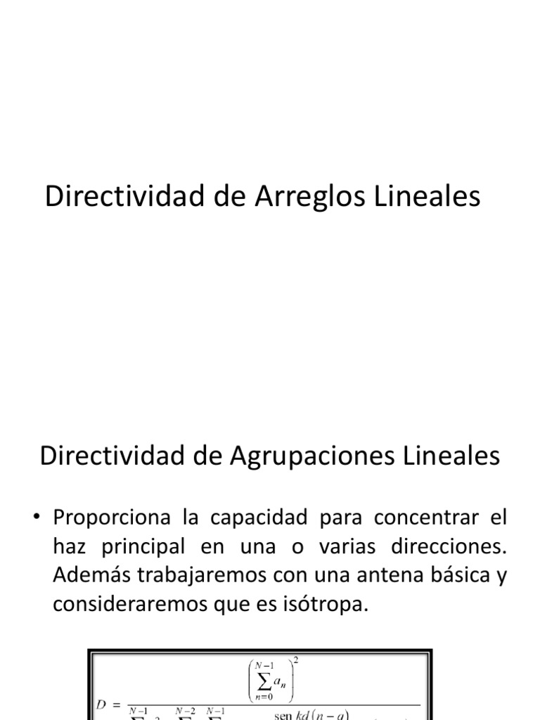 Directividad de Arreglos Lineales | PDF | Antena (Radio) | Ingeniería ...