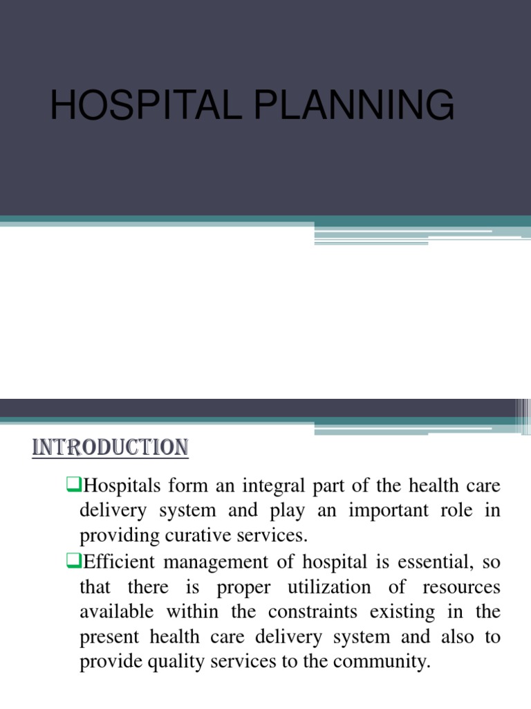 Hospital Planning and Organization Guide | PDF | Science & Mathematics