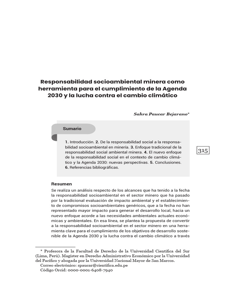 Libro_20 Años de La Ley General Del Ambiente_Responsabilidad Minera (1) | PDF | Sustentabilidad ...