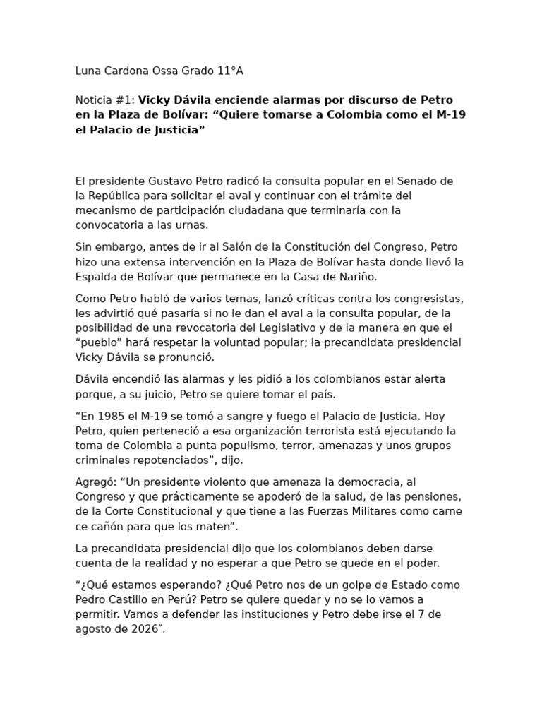 Luna Cardona Ossa Grado 11 | PDF | Democracia | Ideologías políticas