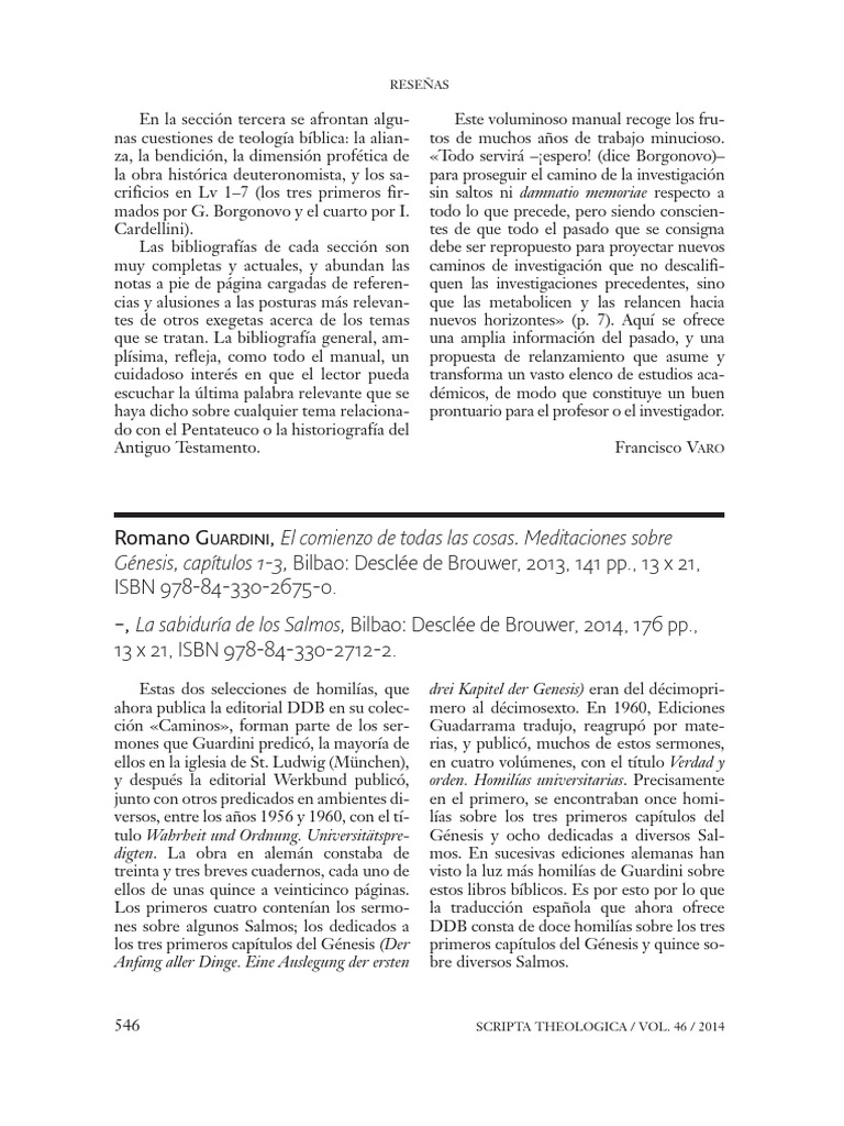 Romano GUARDINI El Comienzo de Todas Las Cosas Med | PDF | Dios ...