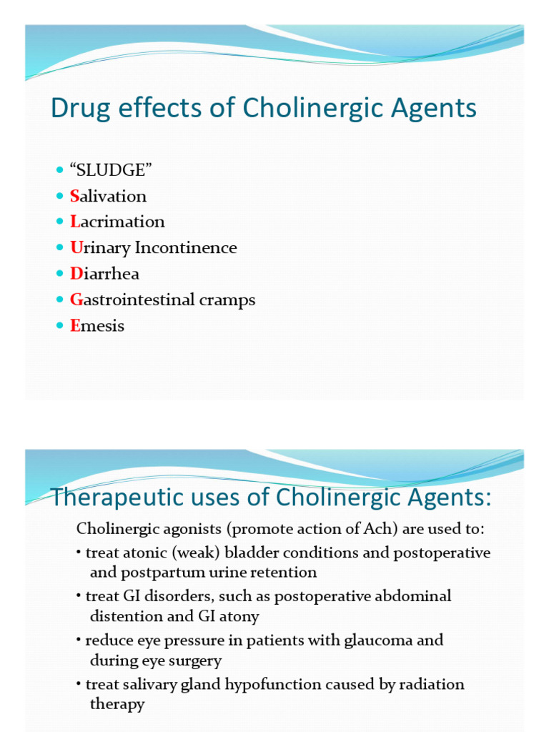 3 Cholinergics | PDF | Acetylcholine | Drugs
