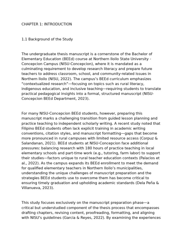 Chapter 1 | PDF | Thesis | Teacher Education