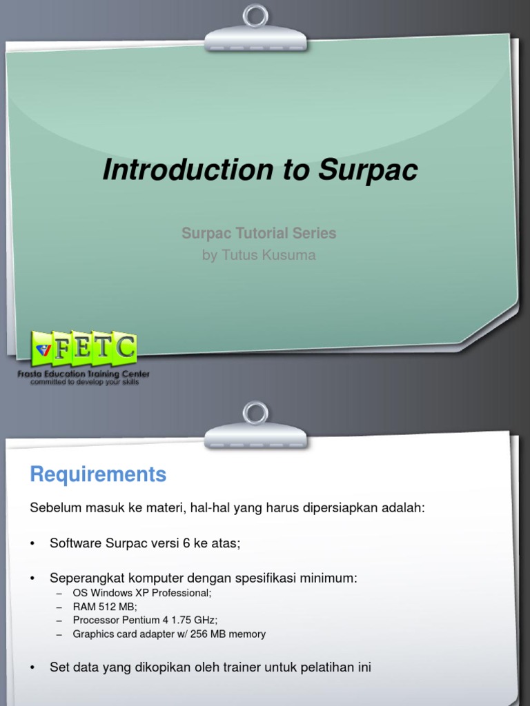 Introduction To Surpac | PDF | Komputer