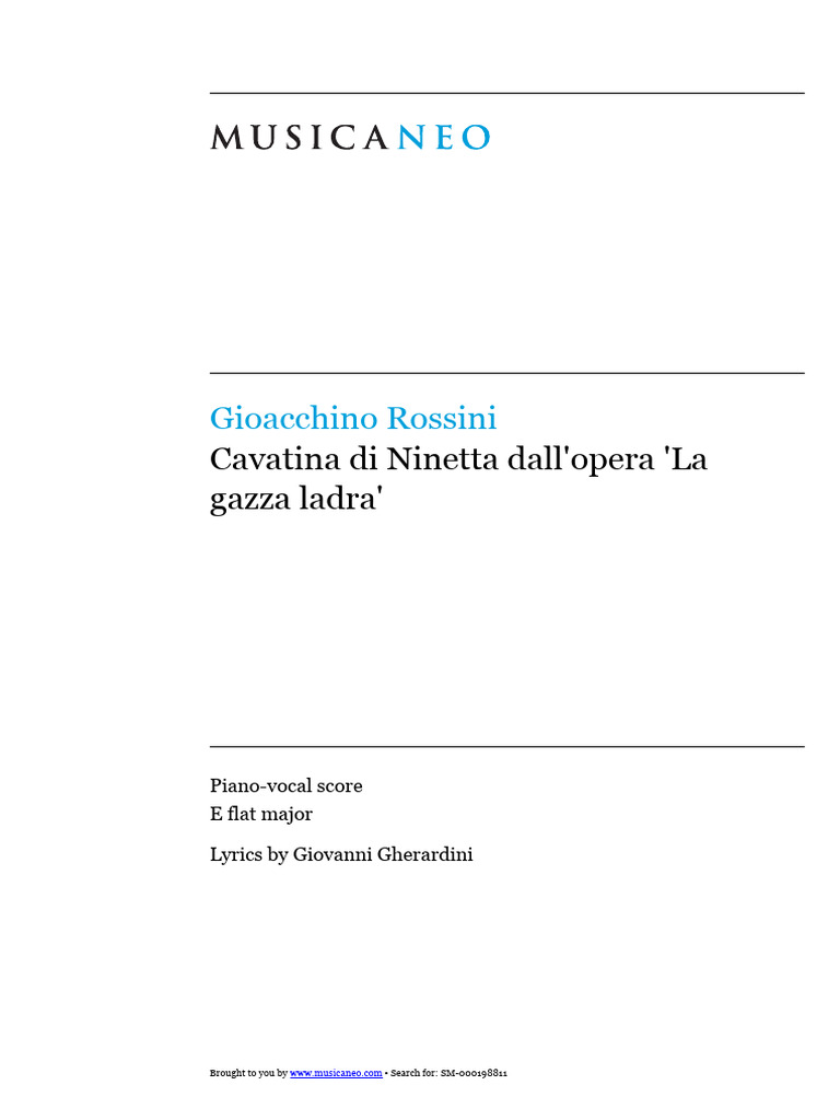 Cavatina Di Ninetta | PDF