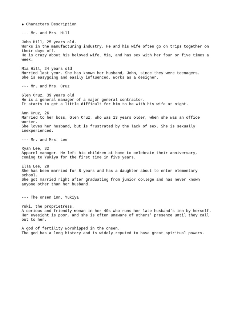 Characters Description | PDF