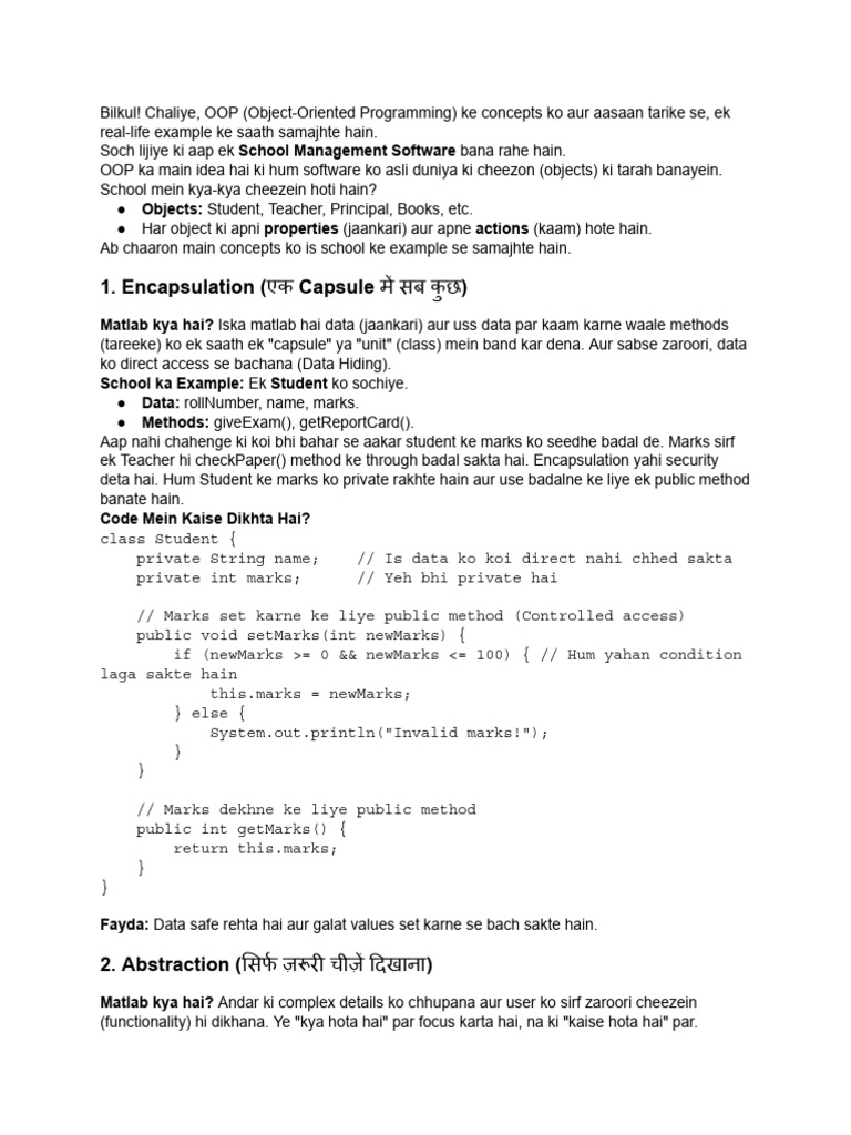 Oops concept explained | PDF | Object (Computer Science) | Computer Engineering