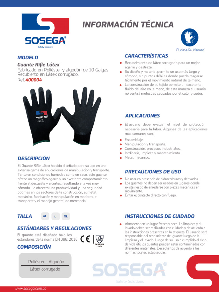 400004 Guante Rifle Latex | PDF | Guante