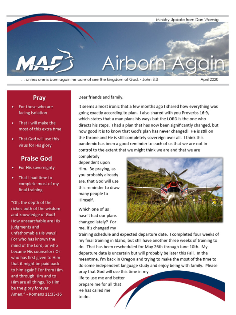 Wanvig Apr 2020 Prayer Letter Ver 1 | PDF