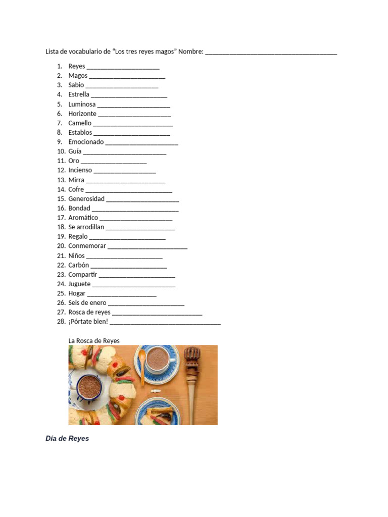 Lista de Vocabulario De | PDF