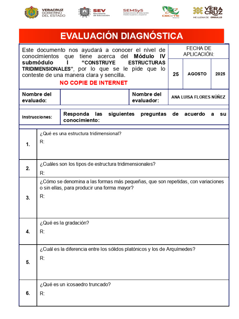 Anexo1 Eval Diagn m4s1 Tdgd 2025 | PDF
