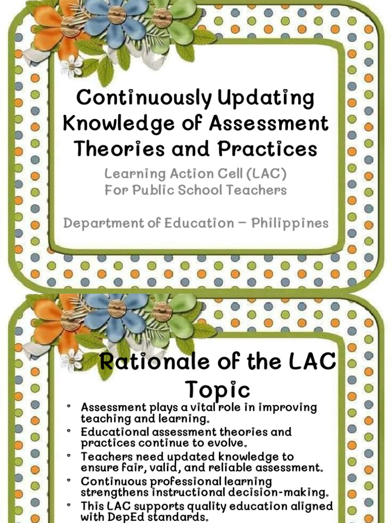 LAC Continuously Updating Knowledge of Assessment Theories and ...