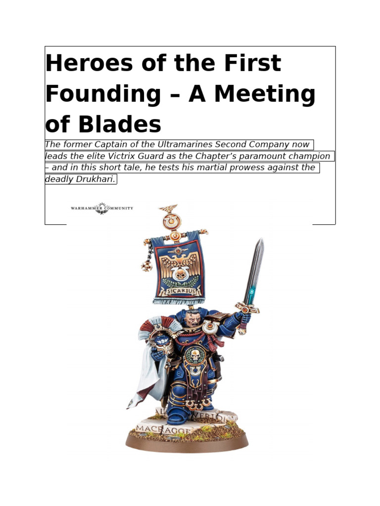 Heroes of the First Founding – a Meeting of Blades | PDF