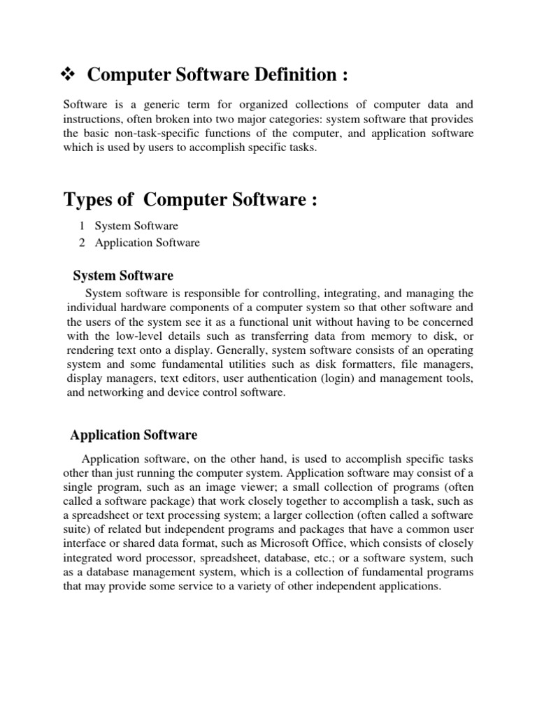 Computer Software Definition | PDF | Software | Programming Language