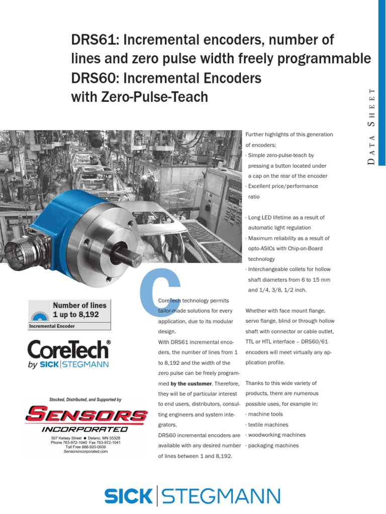 Sick Programmable Encoders DRS 60 61 | PDF | Electrical Connector | Hertz