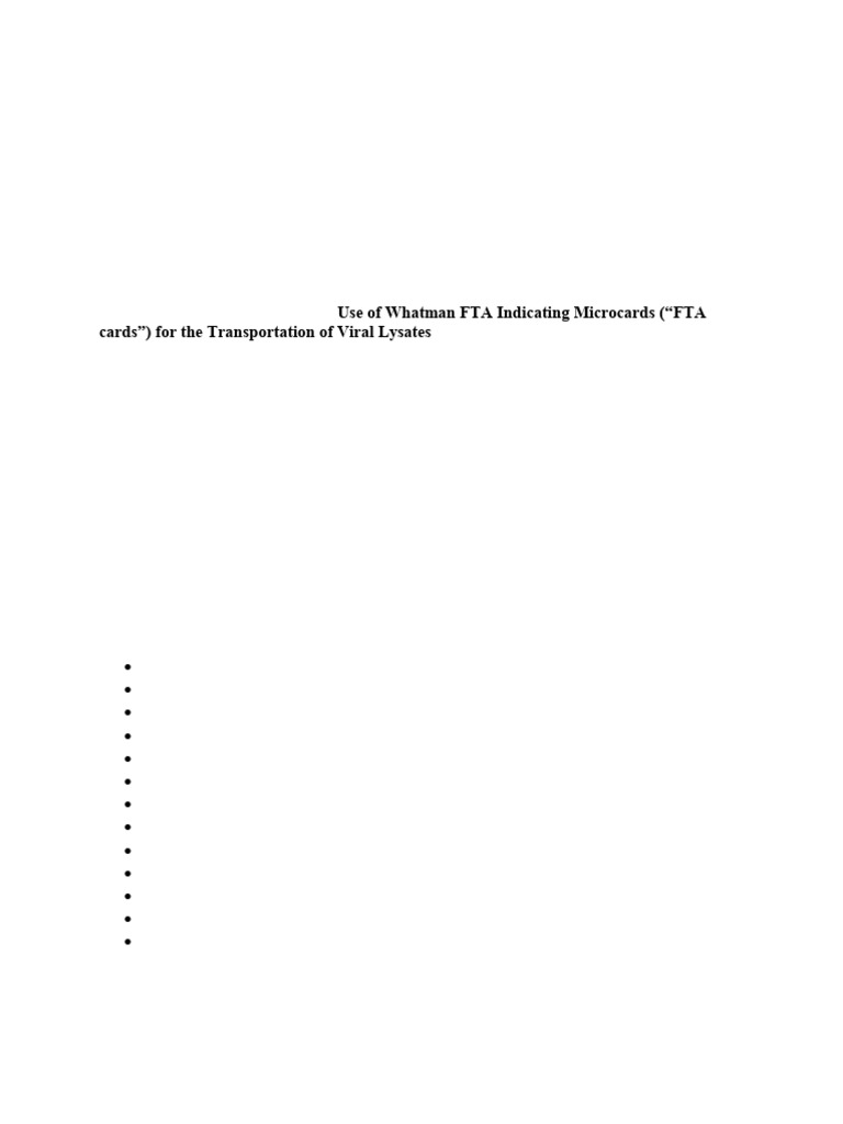 Annex_5.4.Application of viral lysates or viral RNA to FTA cards | PDF ...