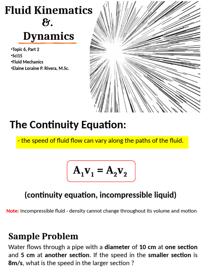 Topic-6_Part-2-Fluid-Kinematics-Dynamics | PDF | Fluid Dynamics | Pressure