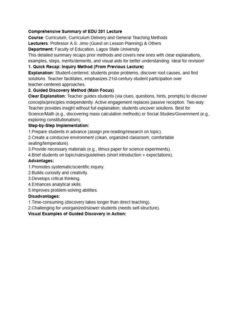 Edu 201 lesson 3 | PDF | Lesson Plan | Curriculum