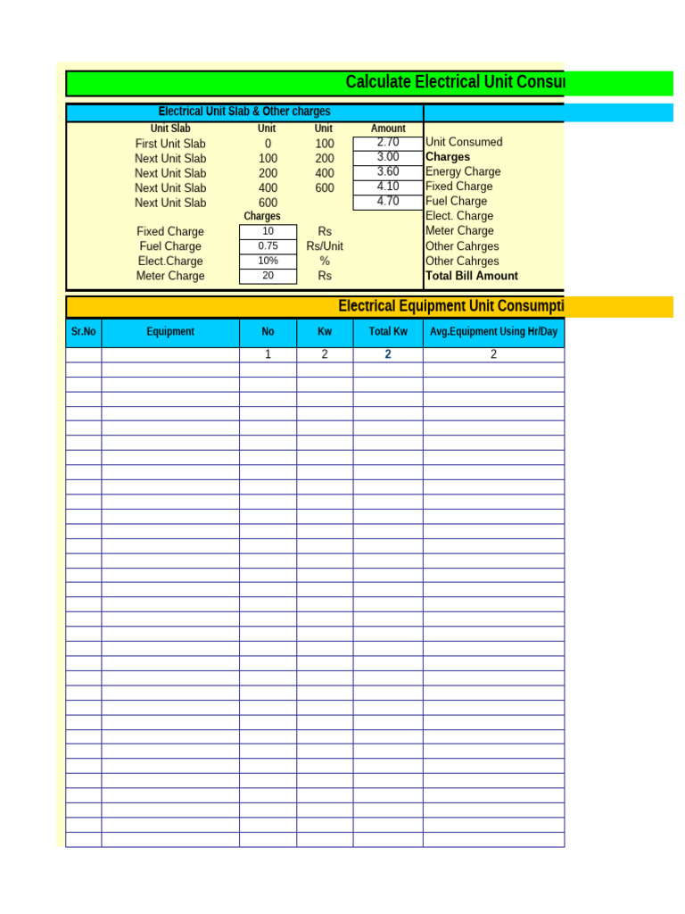 (6) Electrical Unit Consumption and Energy Bill Calculation -UNLOCK (1. ...