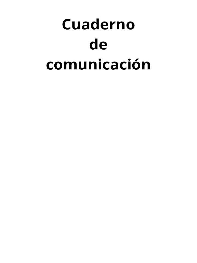 Cuaderno de Comunicación | PDF