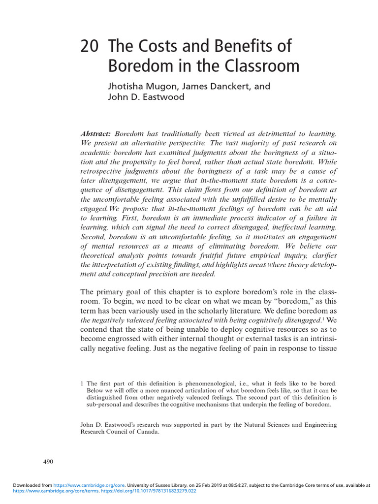 Benefits of Boredom in Learning | PDF | Insular Cortex | Feeling