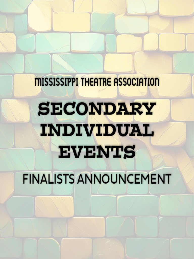 MTA Secondary Individual Events Finalists | PDF