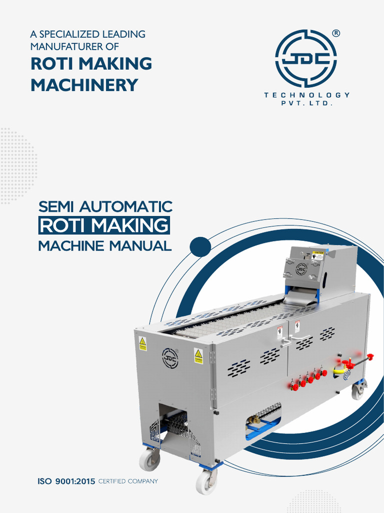 Jdc Semi Automatic Deluxe Roti Machine User Manual | PDF | Switch | Dough