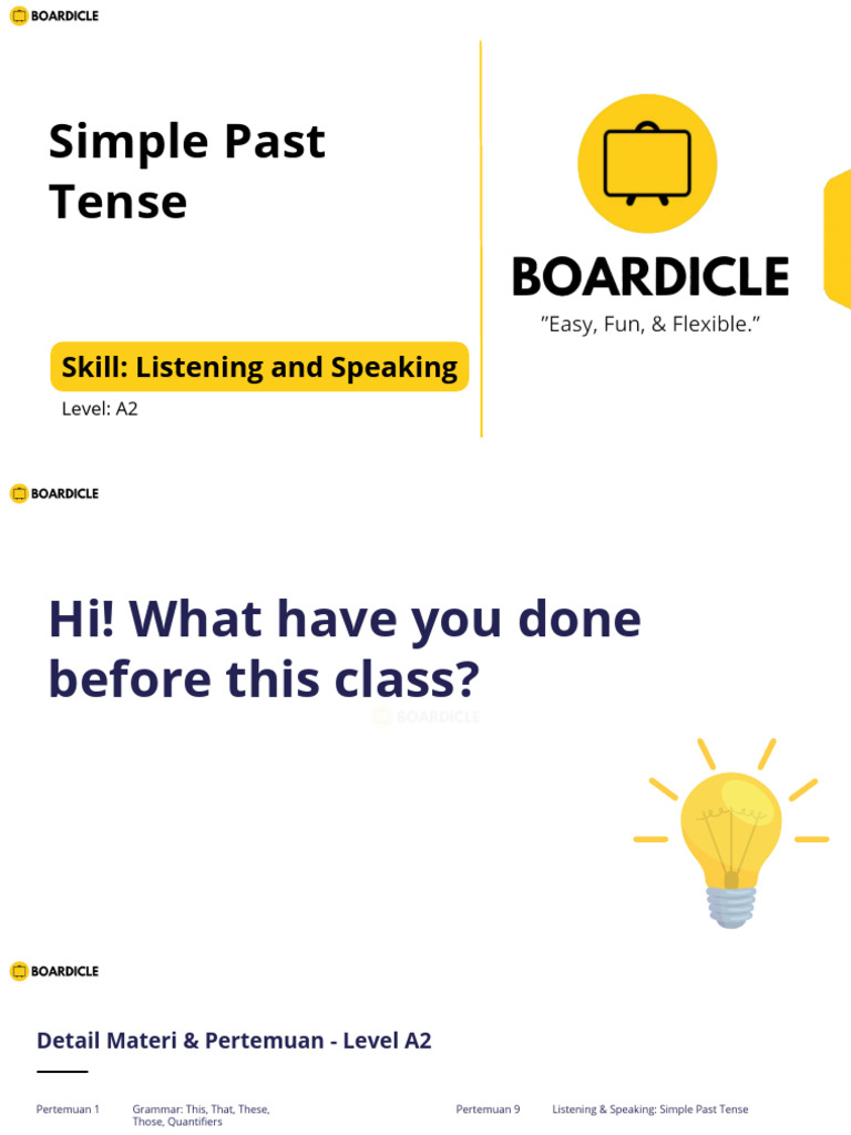 A2. 09. Listening Speaking Simple Past Tense_compressed | PDF ...