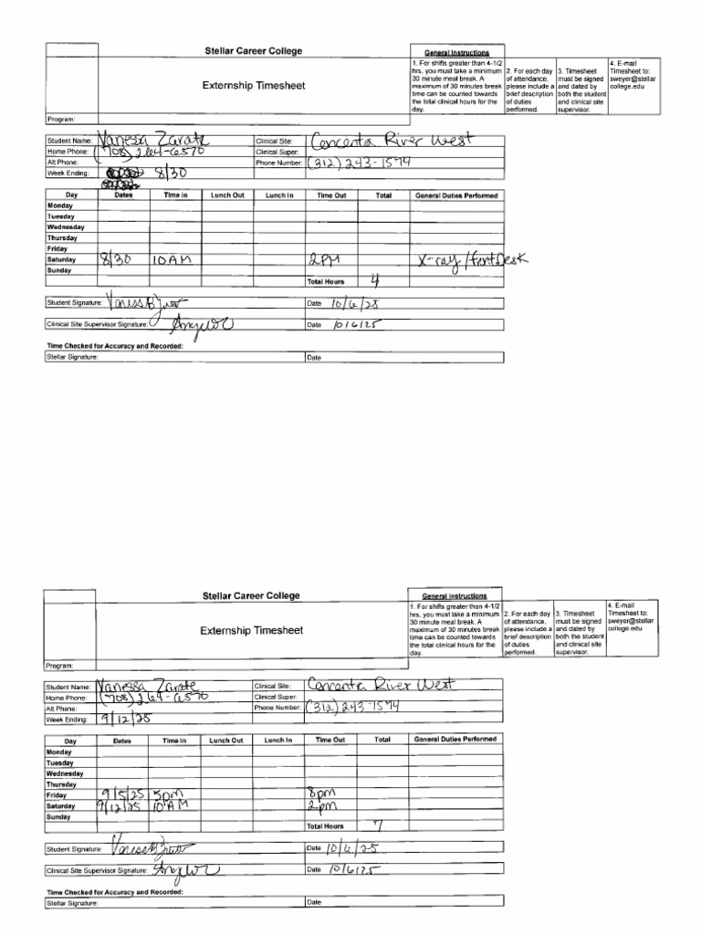 Externship Timesheet | PDF