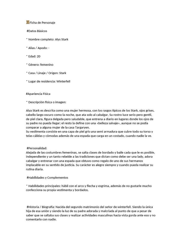 Alys Stark: La Rebelde de Winterfell | PDF