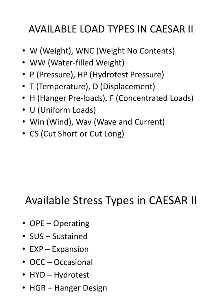 CAESAR Load Case | PDF | Stress (Mechanics) | Classical Mechanics
