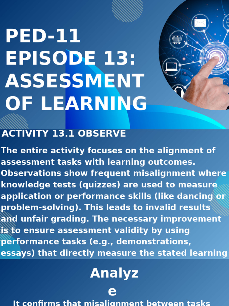 Learning Episode 13 | PDF | Educational Assessment | Multiple Choice