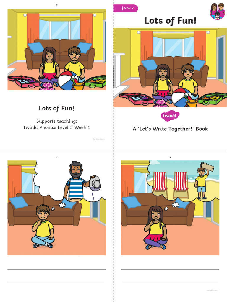 Level 3 Week 1 - Lots of Fun! Writing Minibook | PDF