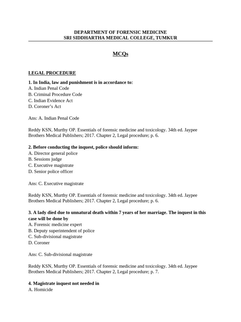 FMT MCQs | PDF | Fingerprint | Forensic Science