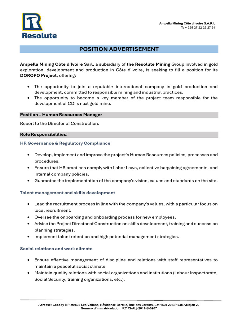 Human Resources Manager | PDF | Human Resource Management | Human Resources