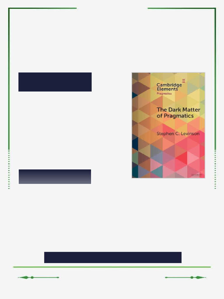 The Dark Matter of Pragmatics 1st Edition Stephen C. Levinson. ebook ...