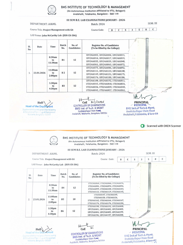 Updated GIt Time Table | PDF