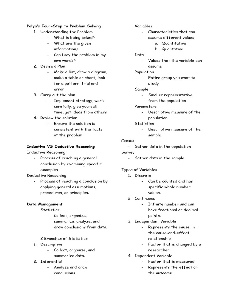 Mmw Reviewer Midterm | PDF | Sampling (Statistics) | Statistics