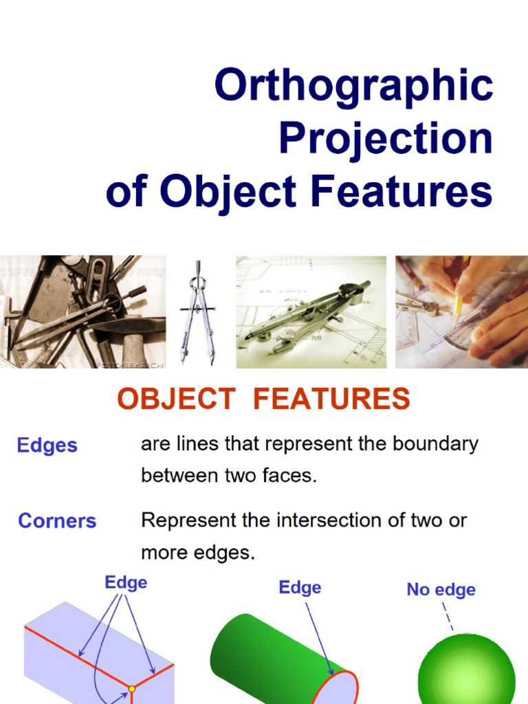 Orthographic Projection of Object Features-Part-1 | PDF