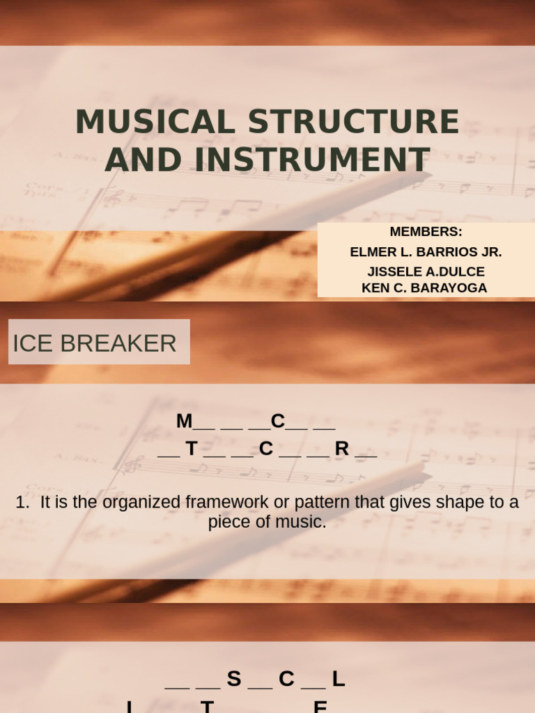 Musical Structure and Instrument Roles | PDF | Musical Instruments ...