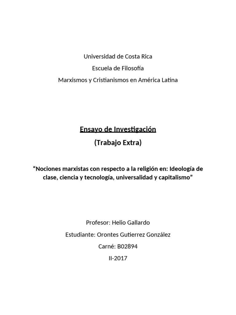 Ensayo Marx Crist | PDF | Karl Marx | marxismo
