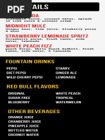 Subway Drinks Menu & Prices 2025 | PDF | Drink | Menu